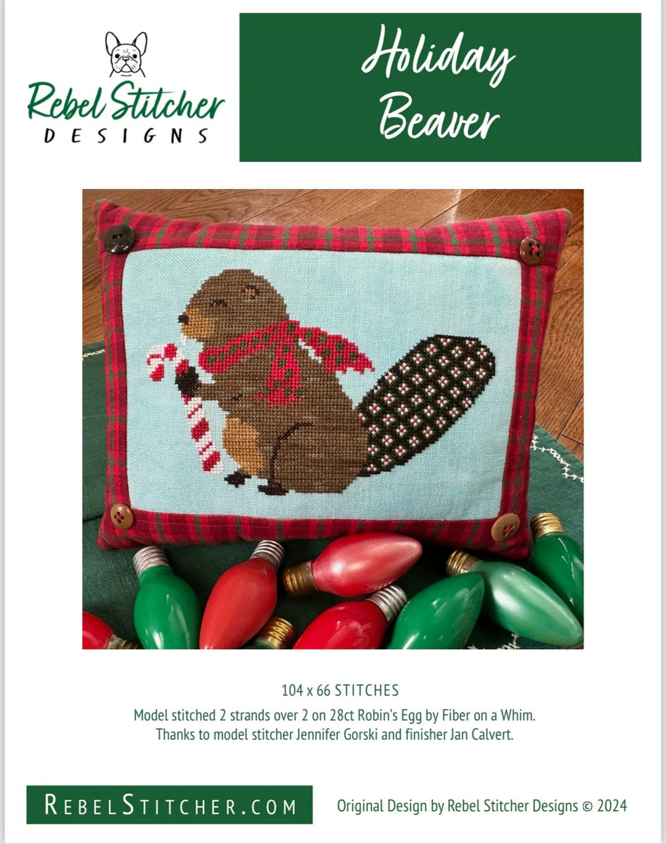 Holiday Beaver by Rebel Stitcher Designs *DIGITAL DOWNLOAD*