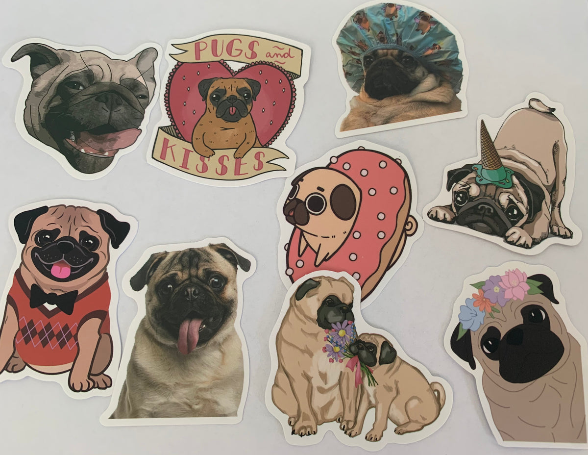 Pugs Sticker pack – Rebel Stitcher Designs