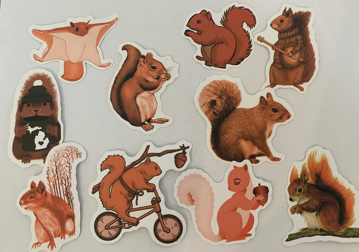 Squirrels Sticker pack – Rebel Stitcher Designs